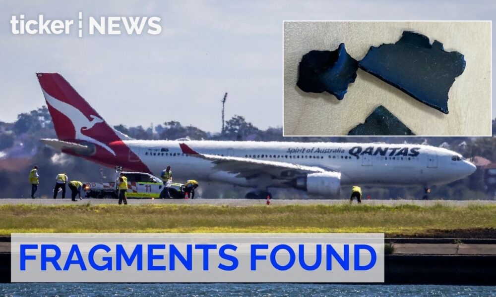 Fragments found after Qantas jet suffers engine failure